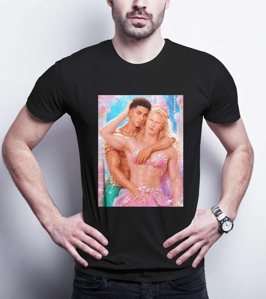 Mermaid Fantasy With Erling Haaland And Jude Bellingham T-Shirt