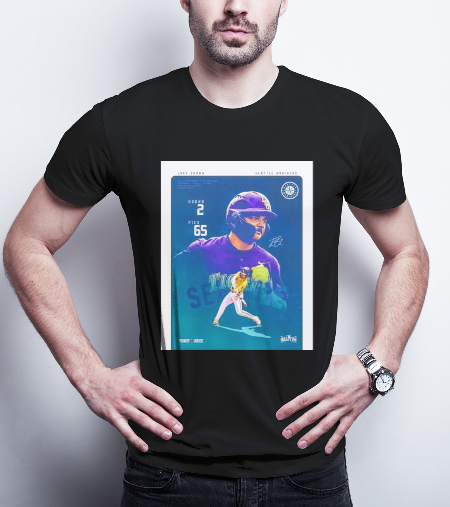 Jake Brown Seattle Mariners Round 2 Pick 65 Draft 26 Powerhouse T-Shirt