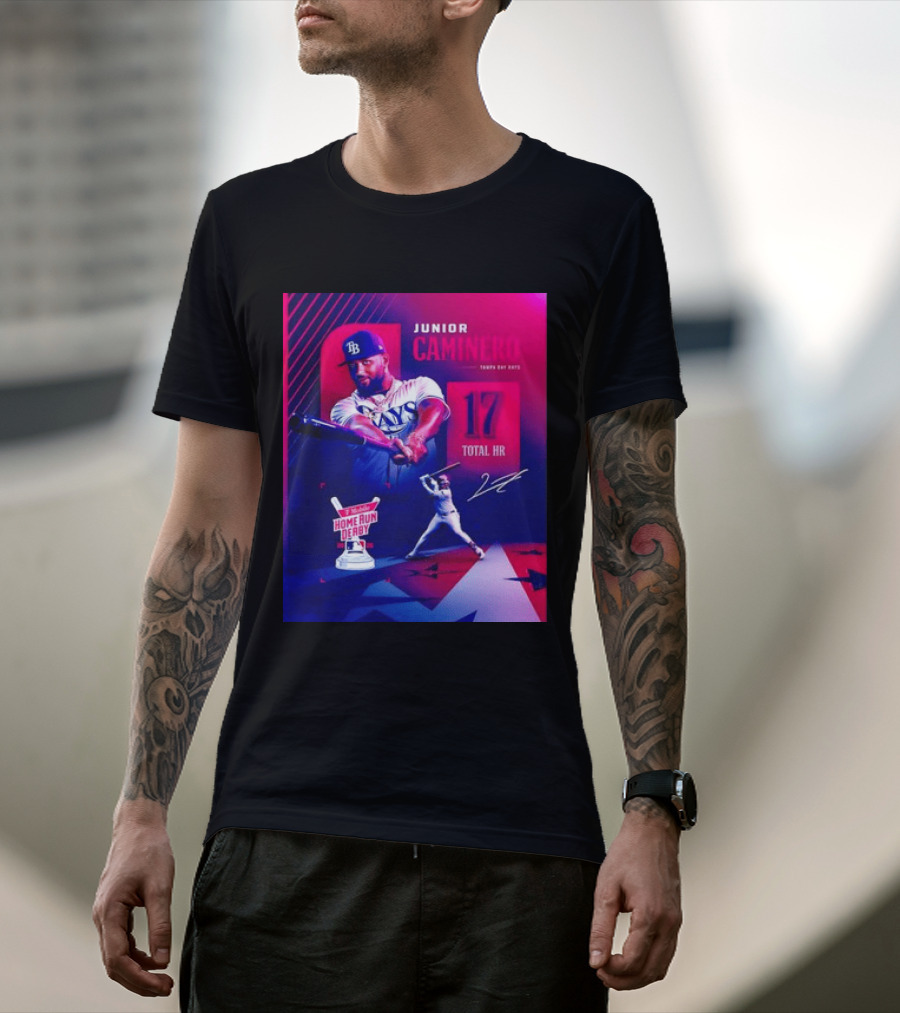 Junior Caminero Tampa Bay Rays 17 Total HR Mobile Home Run Derby 2026 T-Shirt