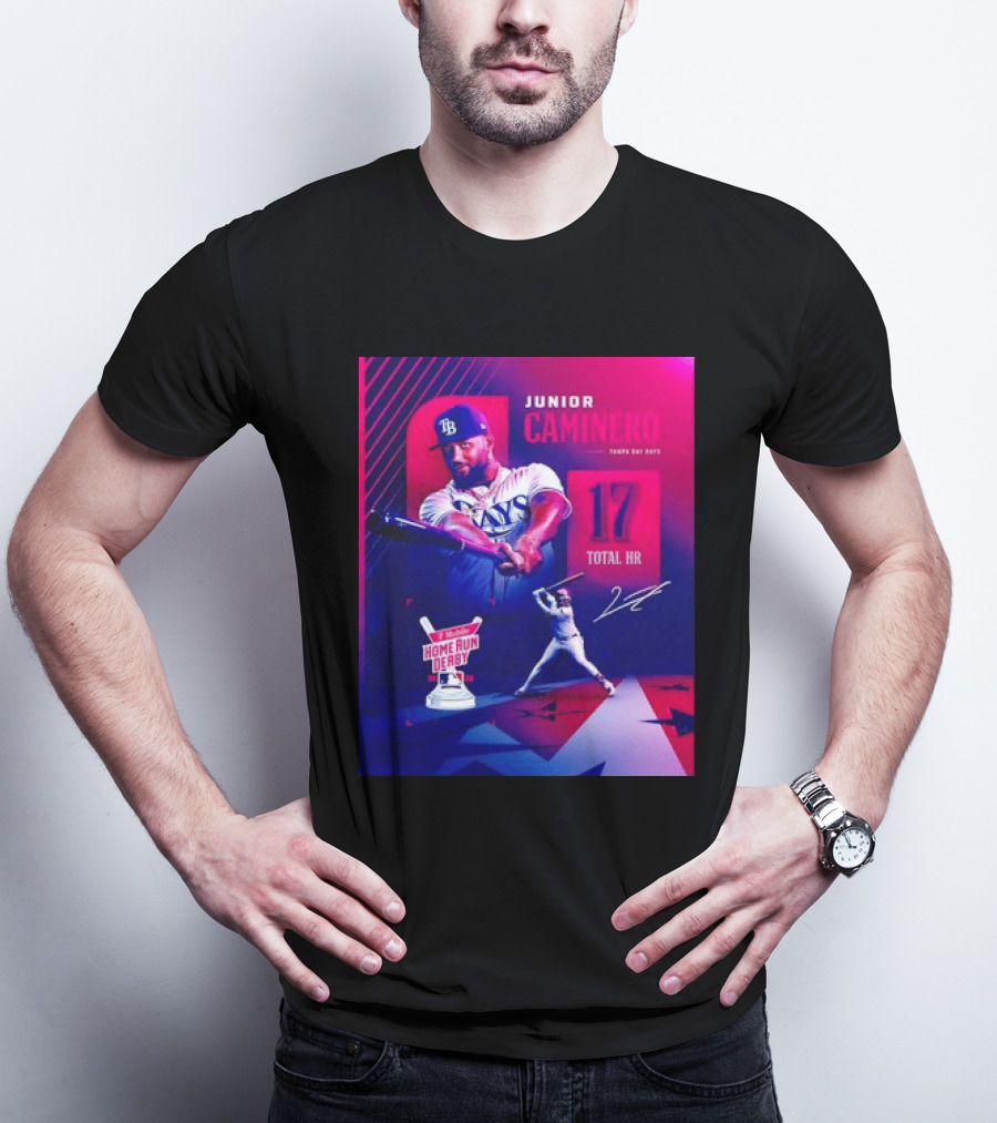 Junior Caminero Tampa Bay Rays 17 Total HR Mobile Home Run Derby 2026 T-Shirt