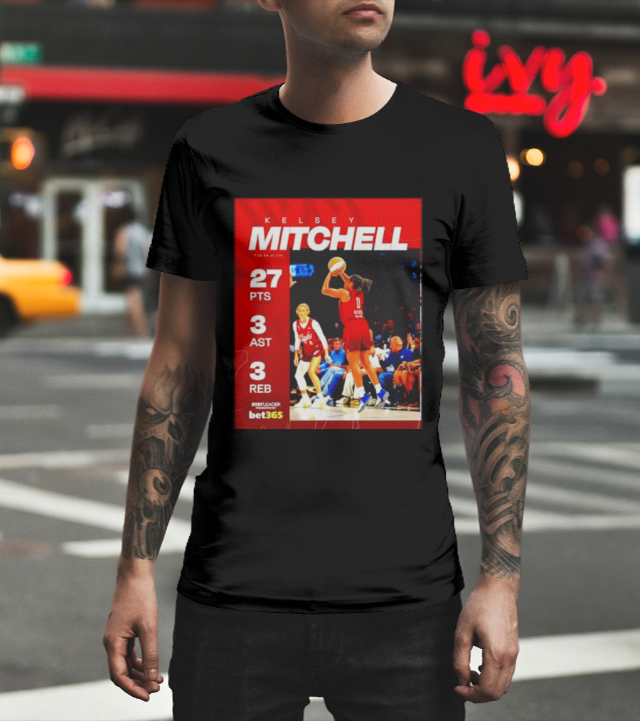 Kelsey Mitchell 27 Points Stat Leader 3 Assists 3 Rebounds At Las Vegas T-Shirt