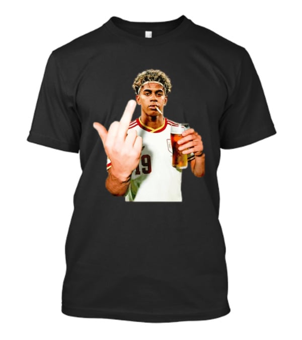 Lamine Yamal Spain National Team 19 Middle Finger And Beer T-Shirt