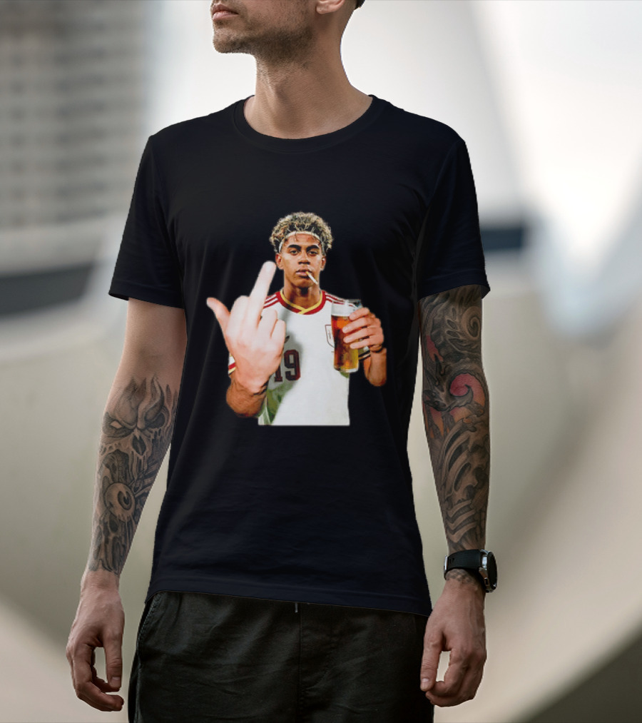 Lamine Yamal Spain National Team 19 Middle Finger And Beer T-Shirt