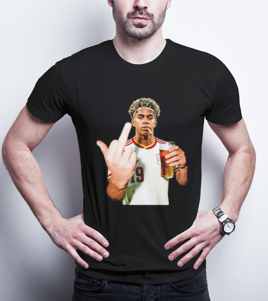 Lamine Yamal Spain National Team 19 Middle Finger And Beer T-Shirt