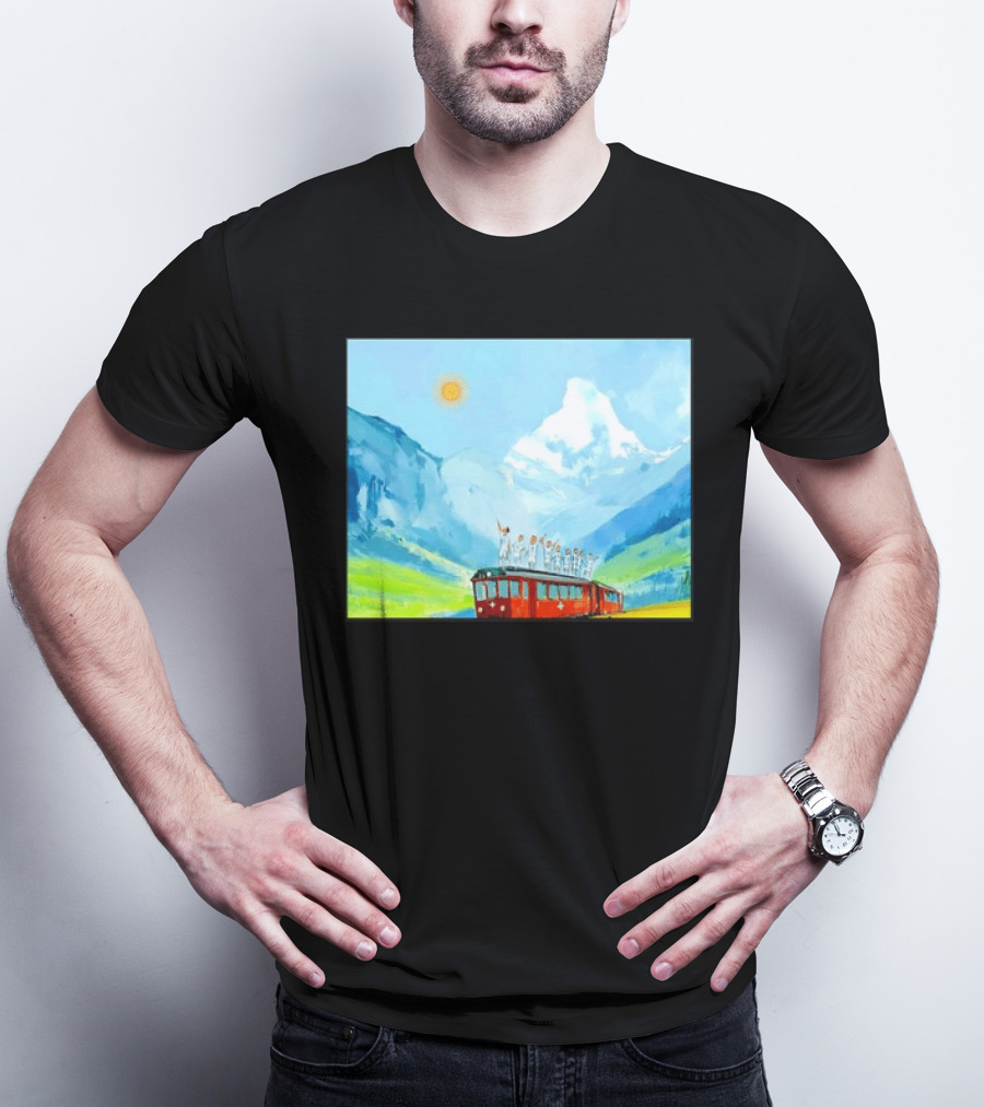 Lionel Messi Argentina Football Team Celebration On Swiss Alps Train T-Shirt