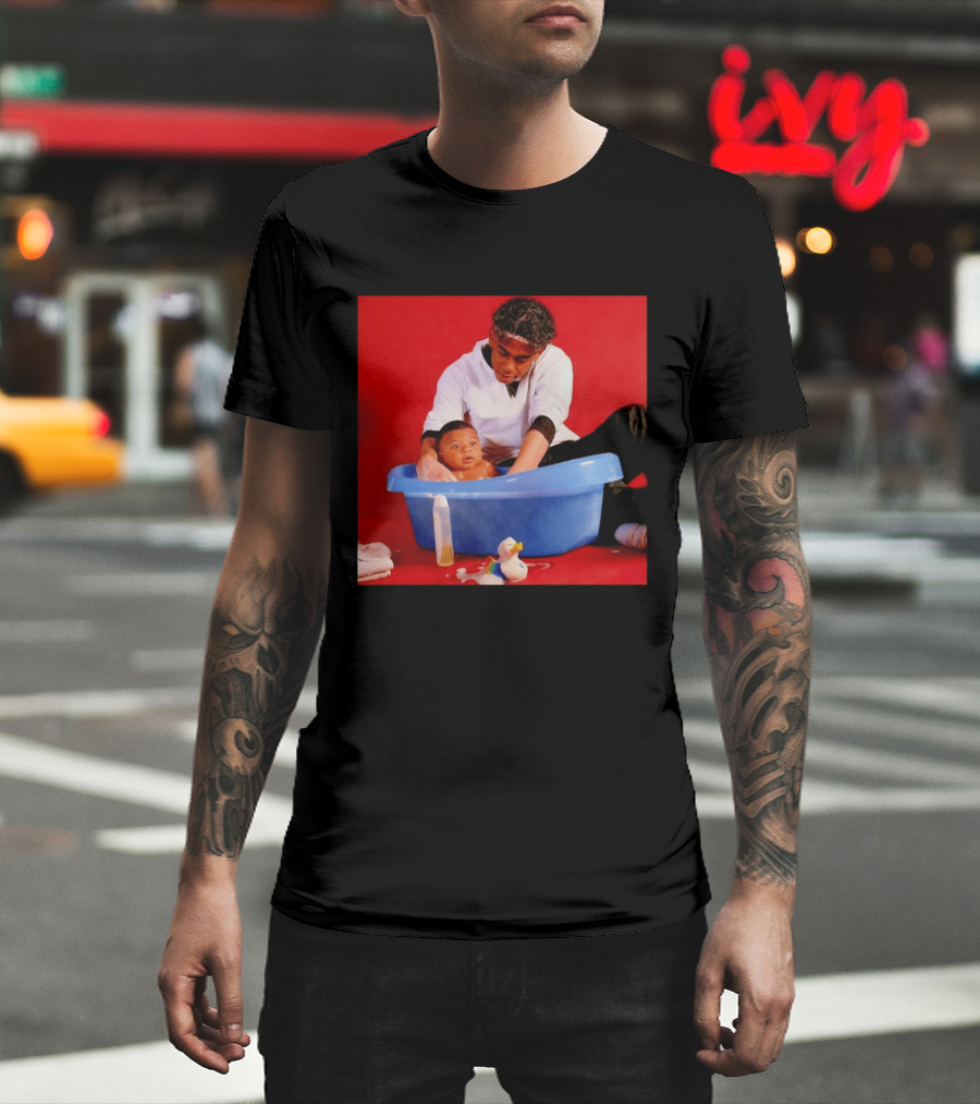 Mbappé Yamal Bath Time Meme With Baby In Blue Tub And Duck T-Shirt