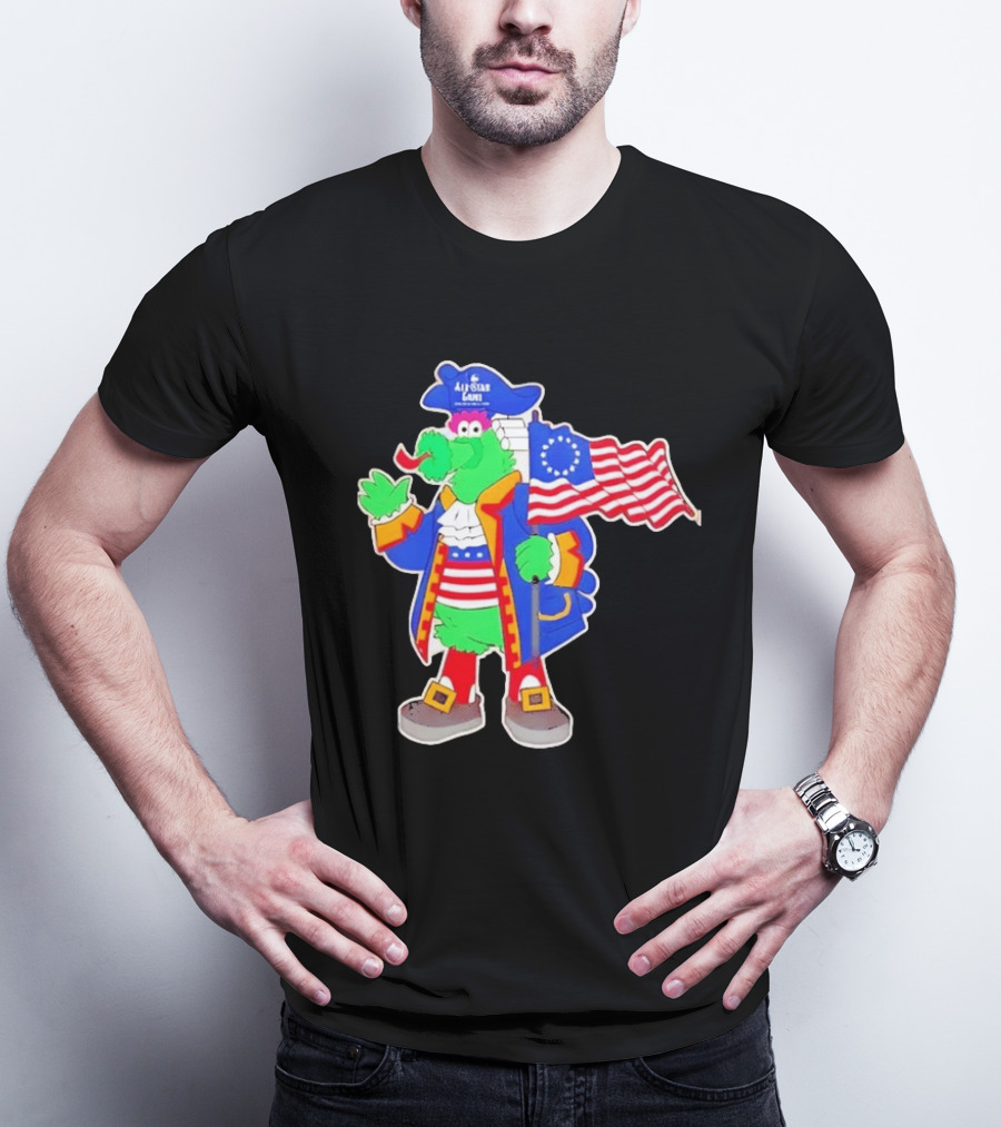 Phillie Phanatic Patriotic 2026 All Star Game Philadelphia Phillies American Flag MLB T-Shirt