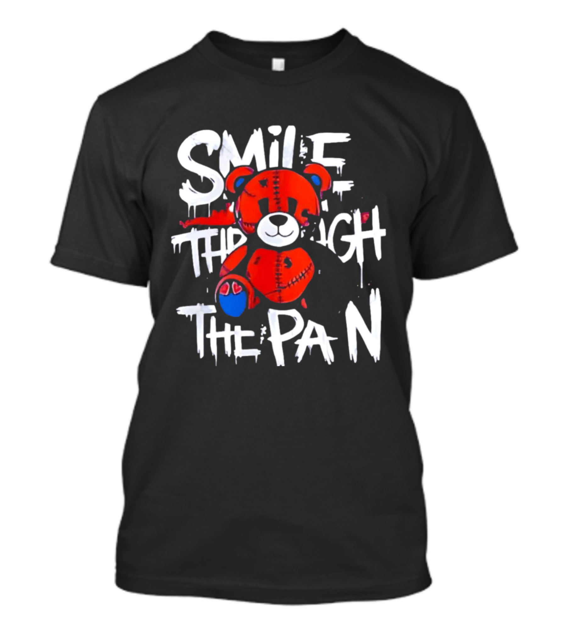 Smile Through The Pain Patchwork Teddy T-Shirt
