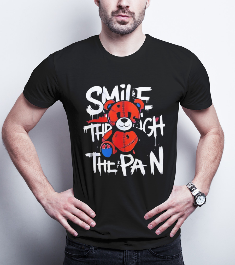 Smile Through The Pain Patchwork Teddy T-Shirt