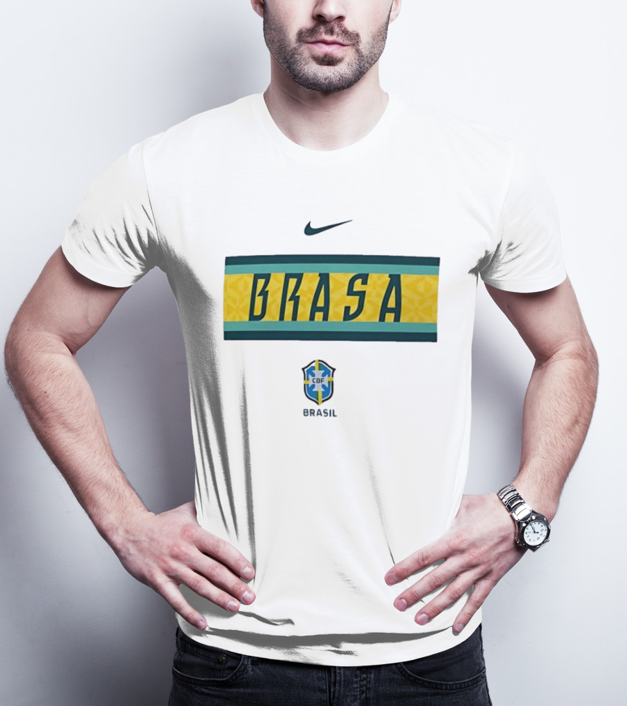 Nike Brasa Brazil CBF Football Crest T-Shirt