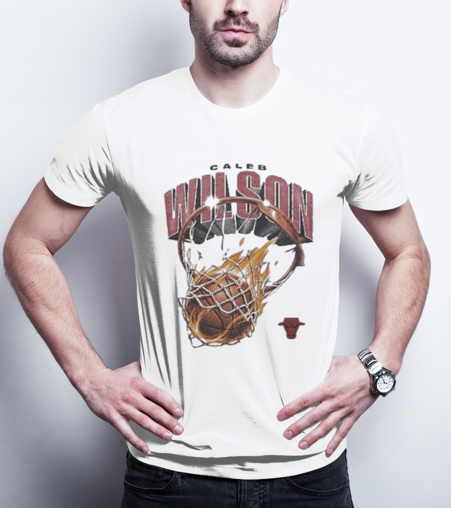 Caleb Wilson Chicago Bulls Basketball On Fire T-Shirt