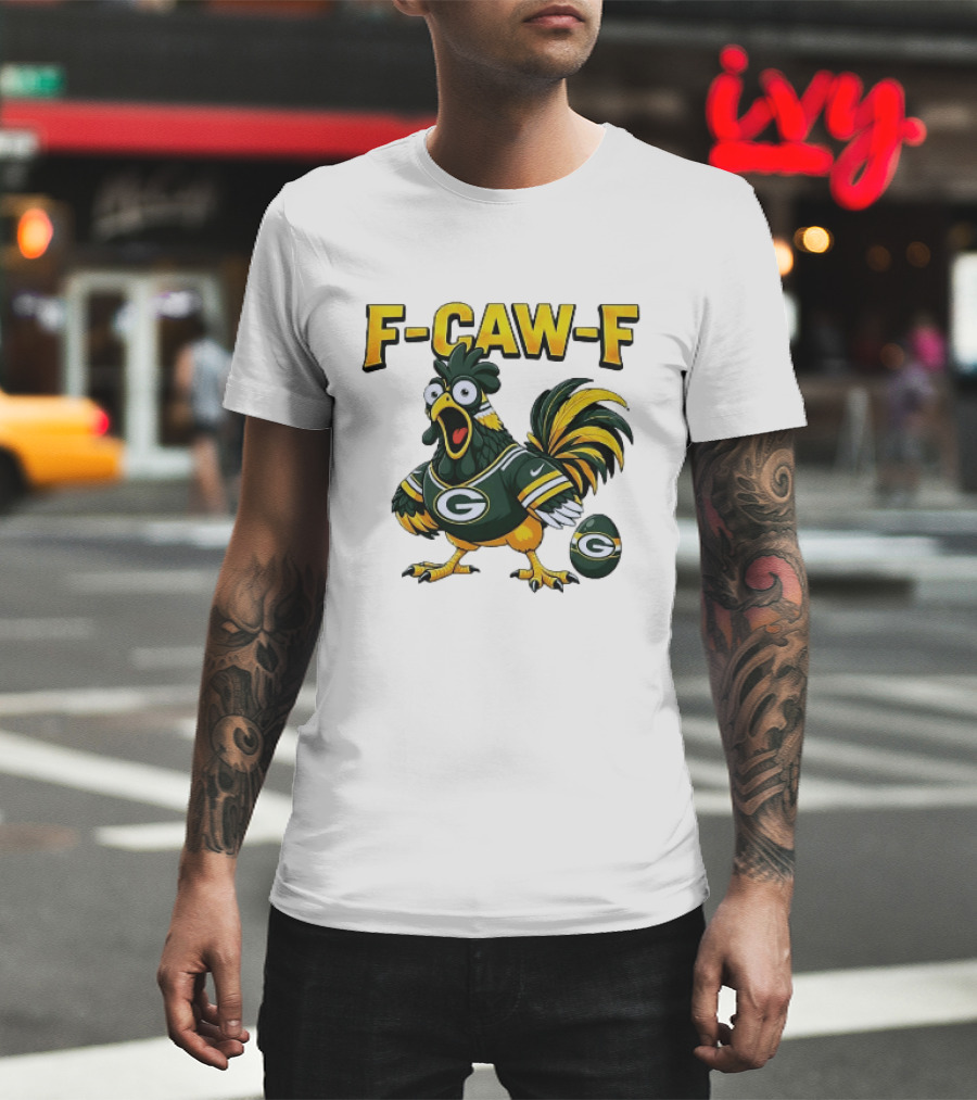 F CAW F Green Bay Packers Rooster Football Fan T-Shirt