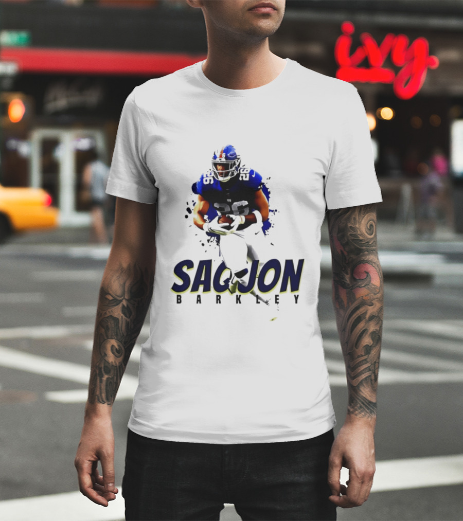 Saquon Barkley 26 New York Giants Running Back Sports T-Shirt