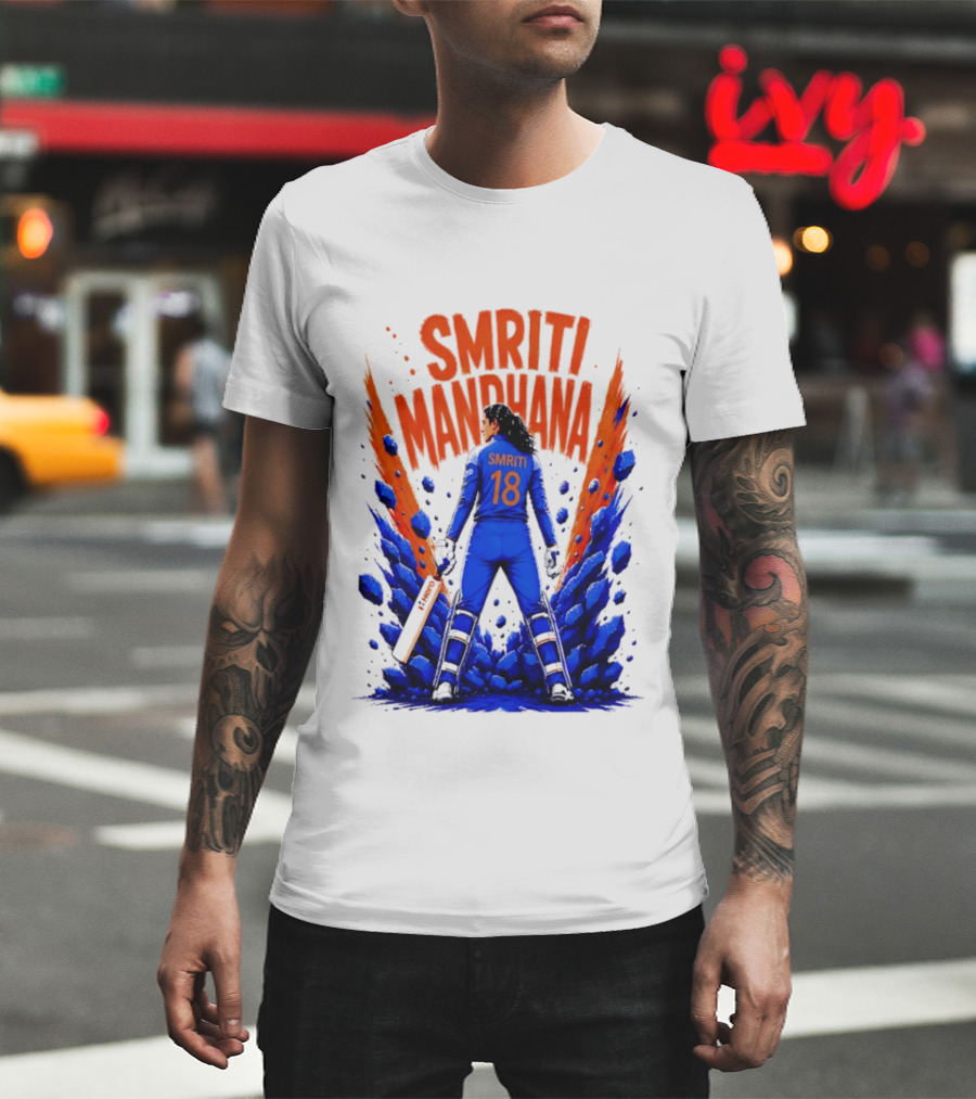 Smriti Mandhana 18 Cricket Star Power Play T-Shirt