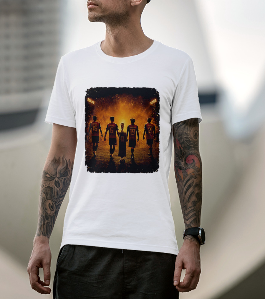 Spain National Football Team Rodrigo Merino Lamine Yamal Oyarzabal Trophy 2026 T-Shirt