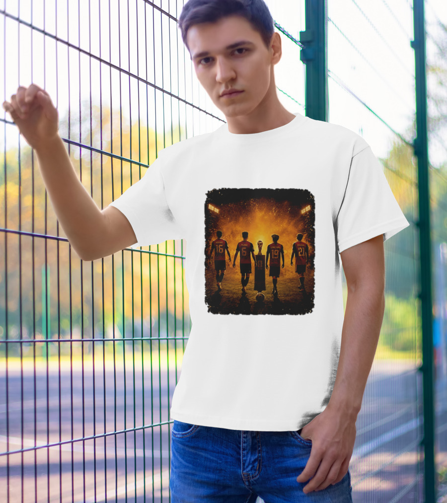 Spain National Football Team Rodrigo Merino Lamine Yamal Oyarzabal Trophy 2026 T-Shirt