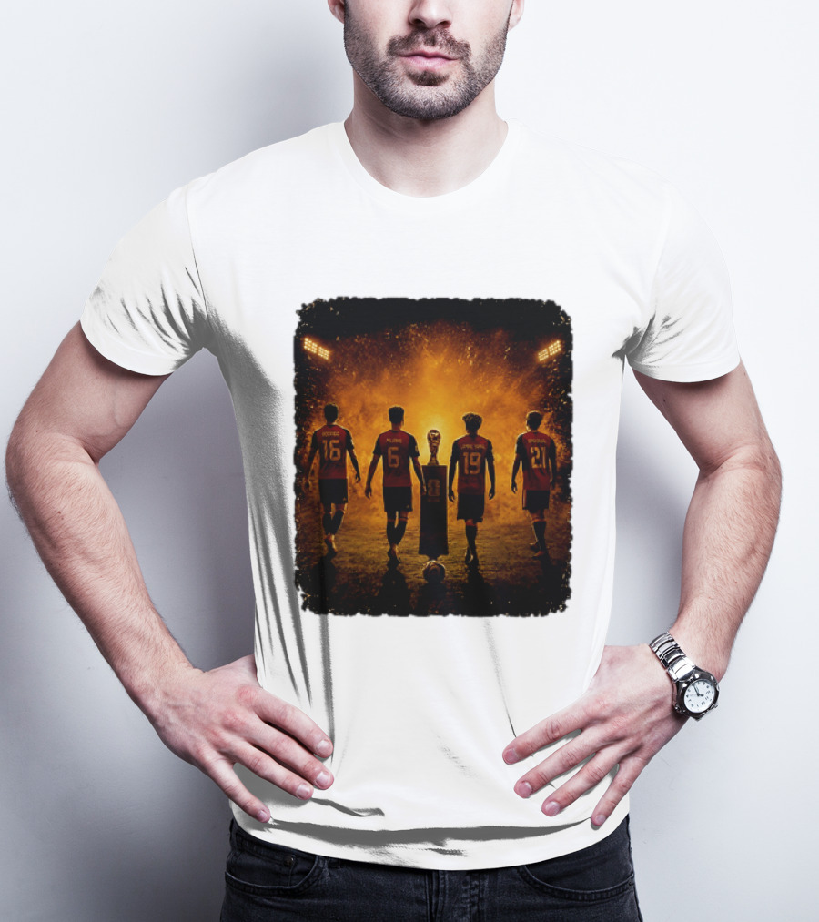 Spain National Football Team Rodrigo Merino Lamine Yamal Oyarzabal Trophy 2026 T-Shirt