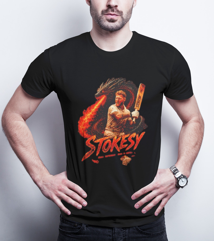 Ben Stokes England Cricket Team STOKESY Built Different Born To Battle Fiery Dragon T-Shirt
