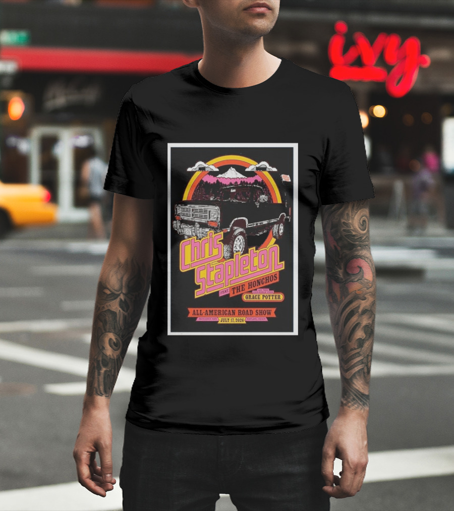 Chris Stapleton All American Road Show July 17 2026 Portland Oregon Feat The Honchos Grace Potter T-Shirt