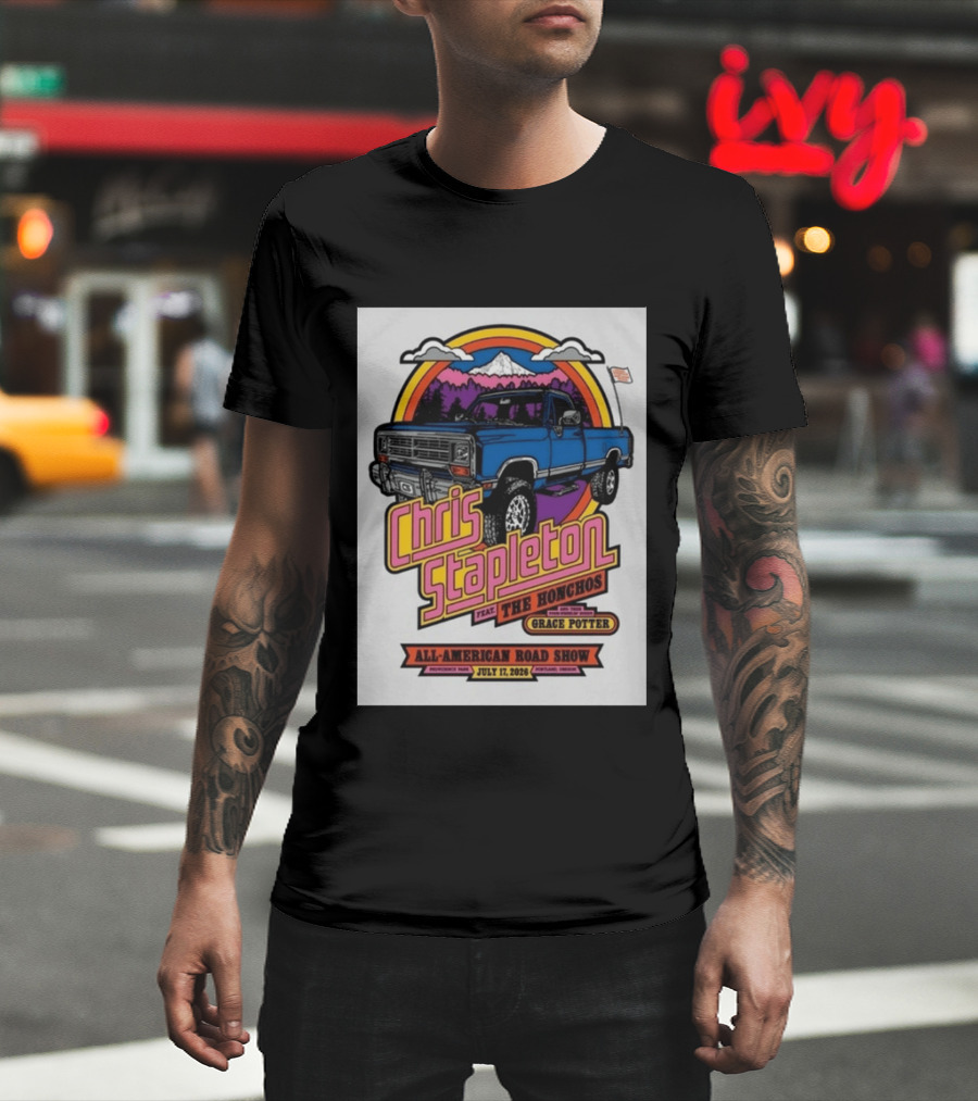 Chris Stapleton Feat The Honchos Grace Potter All American Road Show Providence Park Portland Oregon July 17 2026 T-Shirt
