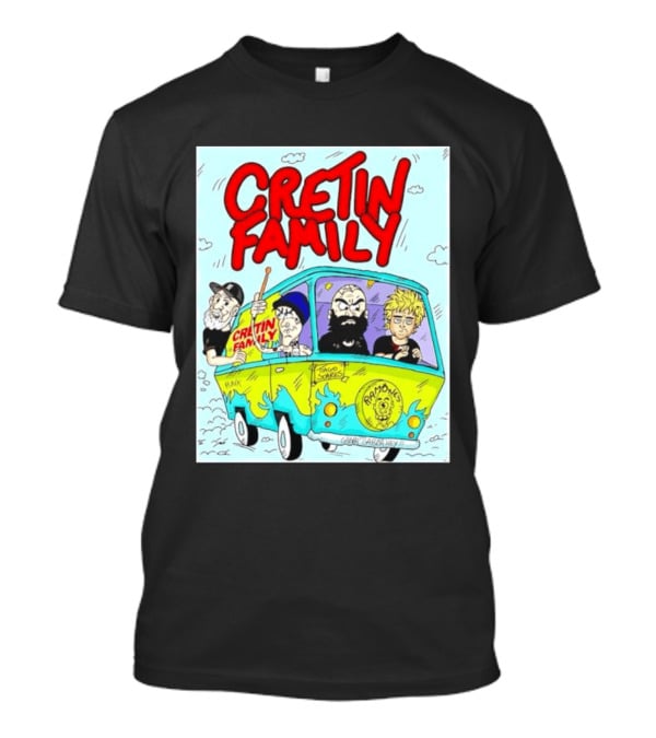 Cretin Family Punk Ramones Gabba Gabba Hey Van Cartoon T-Shirt