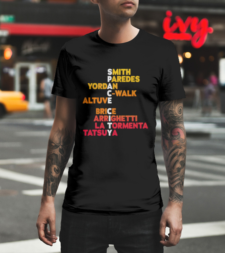 Smith Paredes Yordan C Walk Altuve Brice Arrighetti La Tormenta Tatsuya Space City Houston Astros T-Shirt