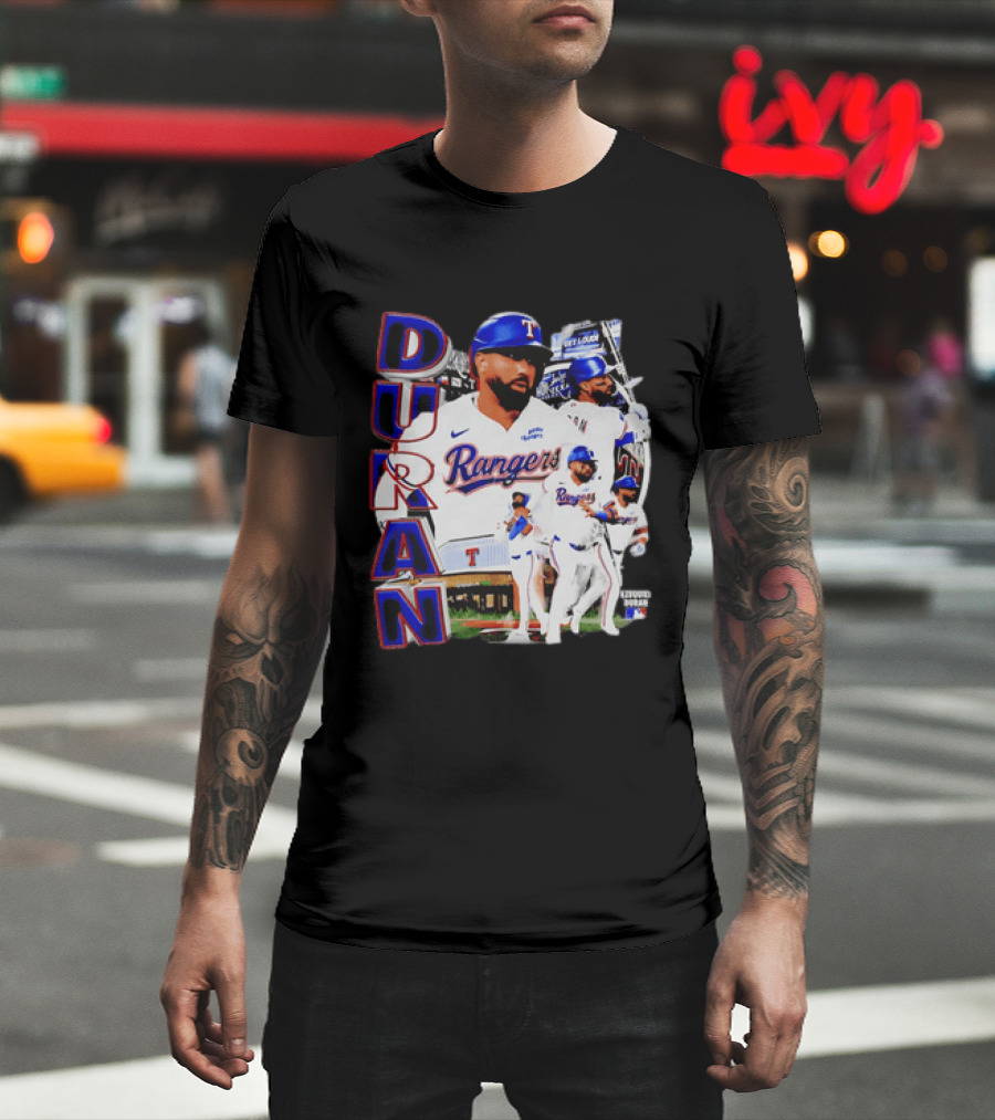Ezequiel Duran Texas Rangers Player Nike Jersey Collage T-Shirt