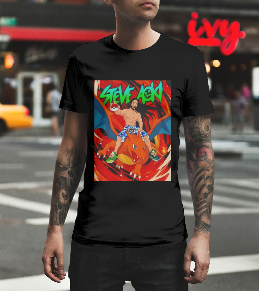 Steve Aoki Pokémon Charizard Adventure T-Shirt