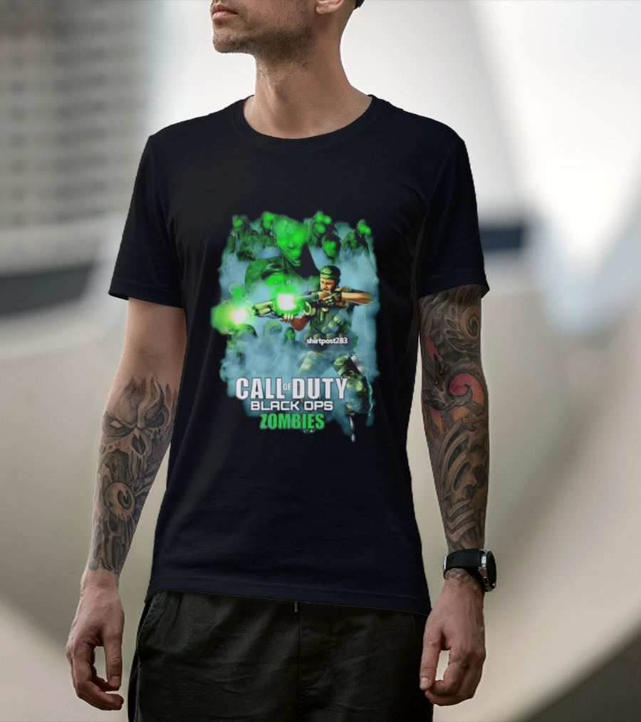 Call Of Duty Black Ops Zombies Tank Dempsey Battle Scene T-Shirt