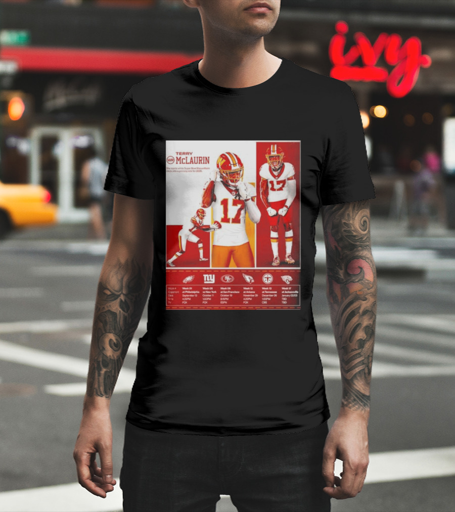 Terry McLaurin Washington Commanders 2026 Schedule NFL Football 17 Jersey Fan Gear T-Shirt
