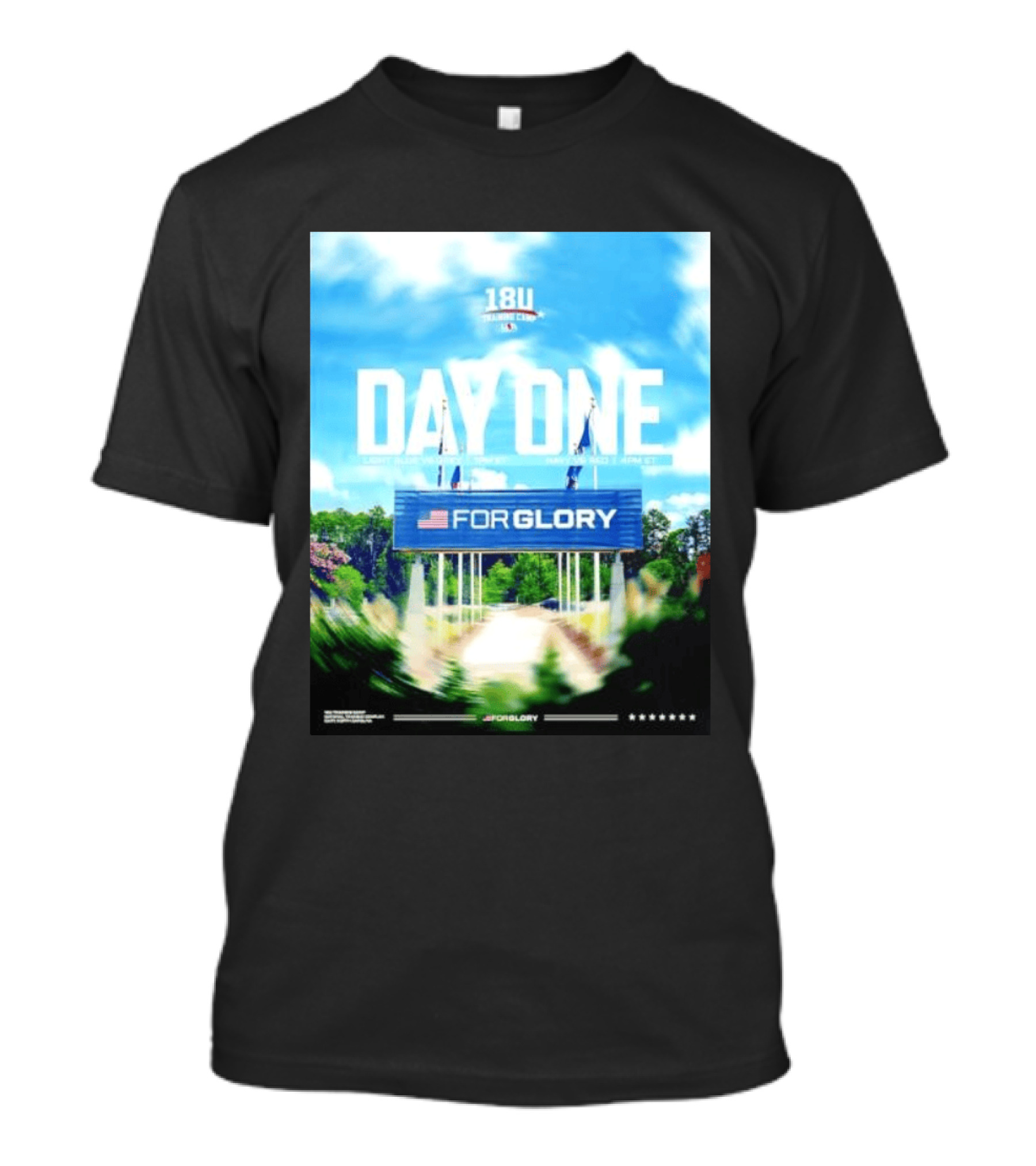 USA Baseball 18U Training Camp Day One For Glory American Flag Inspiring Journey T-Shirt