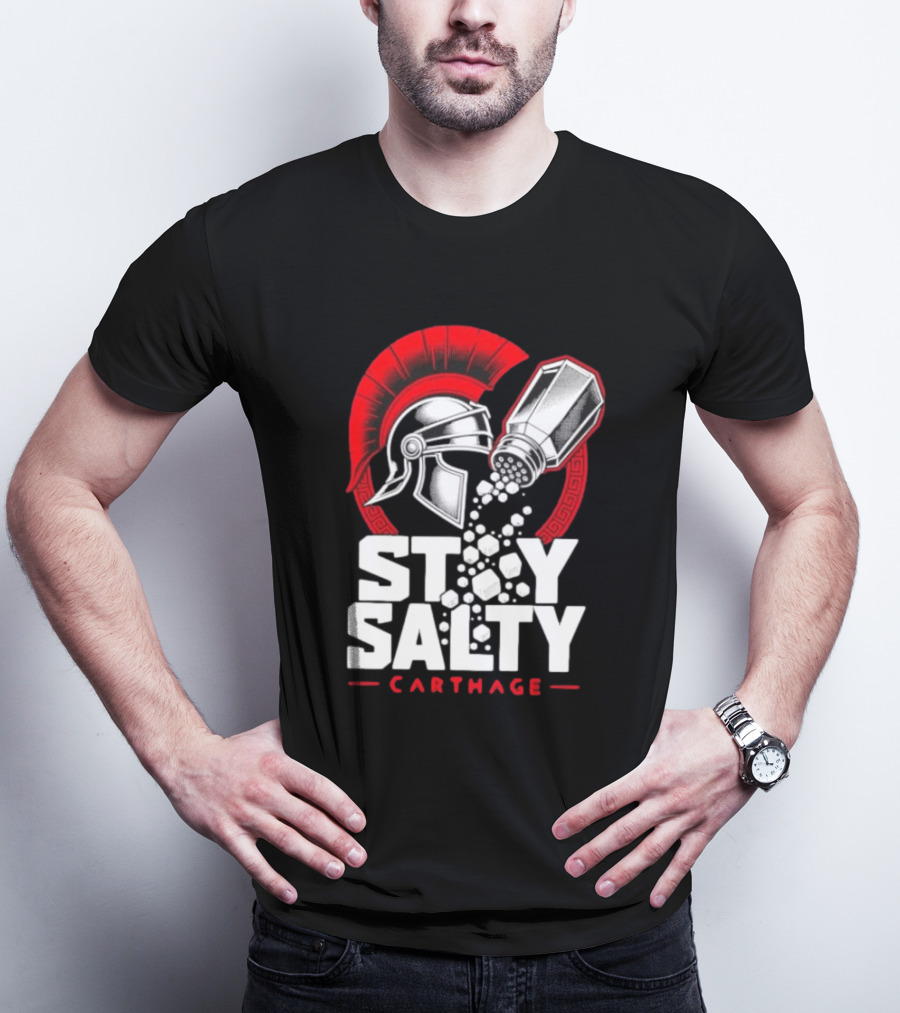 Stay Salty Carthage Roman Republic Rome Punic Wars Greek Helmet Salt Shaker T-Shirt
