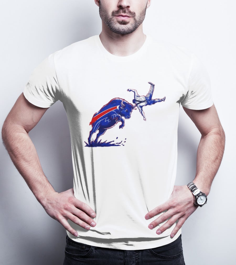 Buffalo Bills 2026 Bold Charging Buffalo Icon With Red Streak T-Shirt