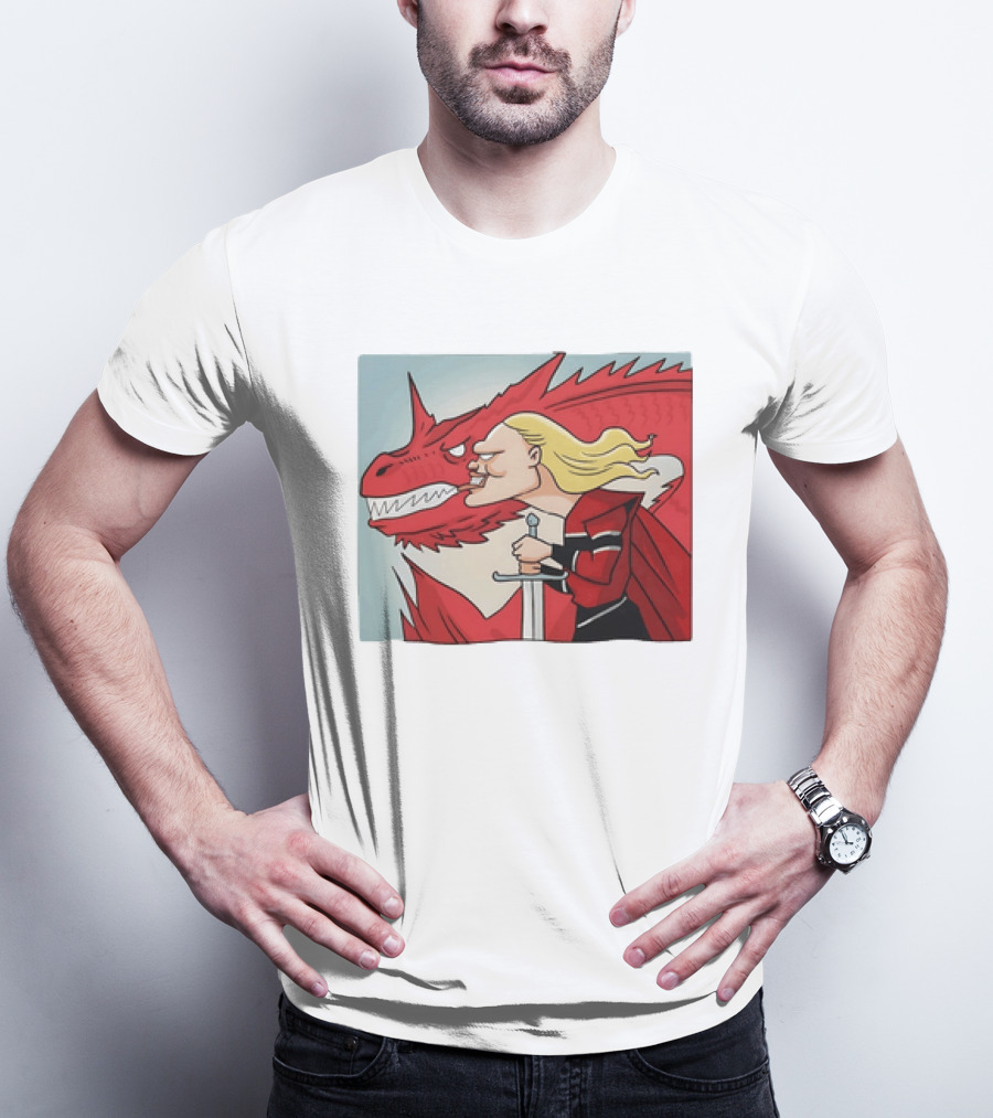 Haaland Norway Dragon Rider Caricature T-Shirt