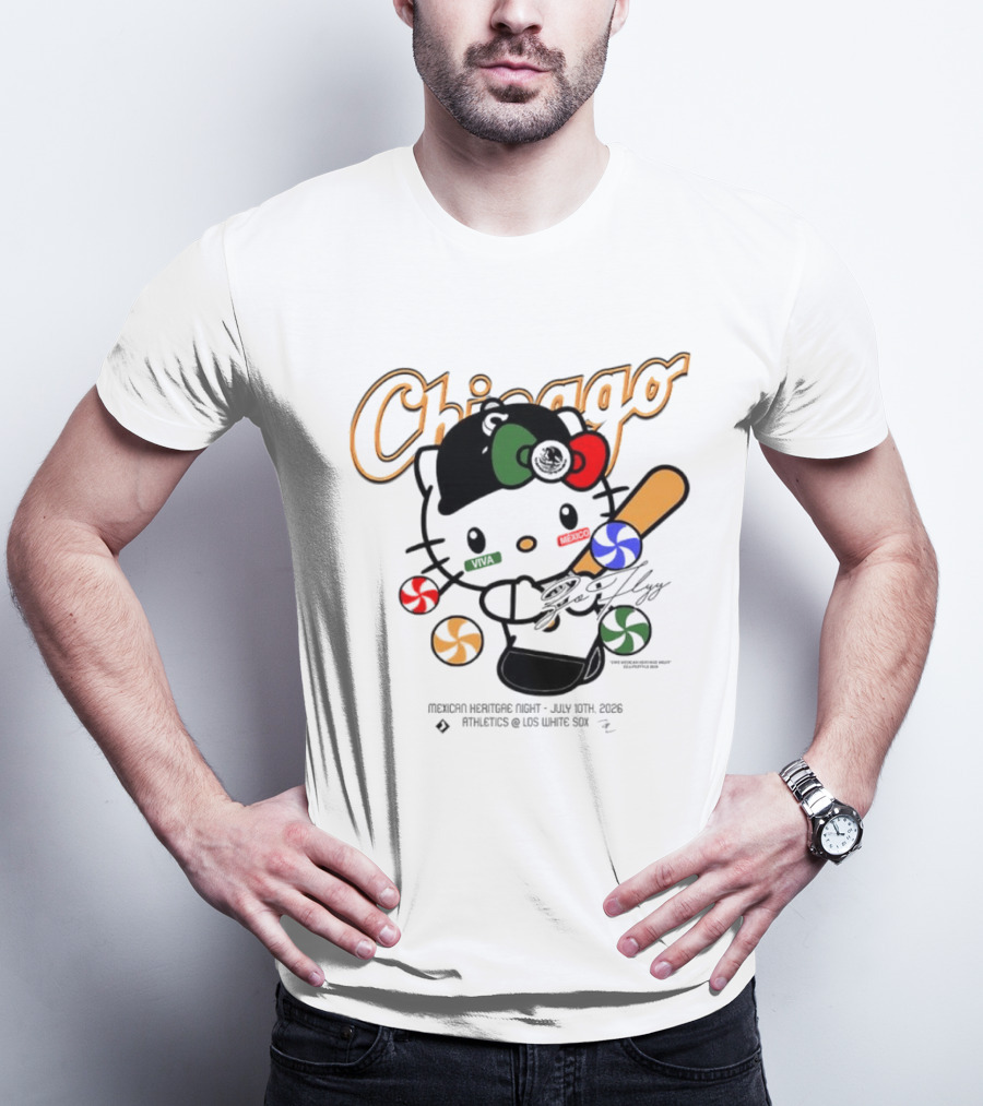 Hello Kitty Chicago White Sox Mexican Heritage Night July 10 2026 Athletics Los White Sox T-Shirt