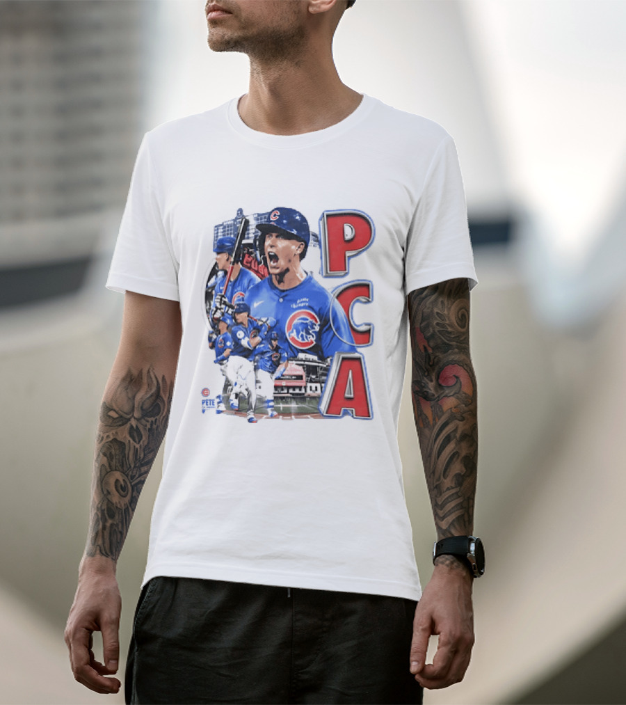 PCA Pete Crow Armstrong Chicago Cubs Baseball Collage T-Shirt