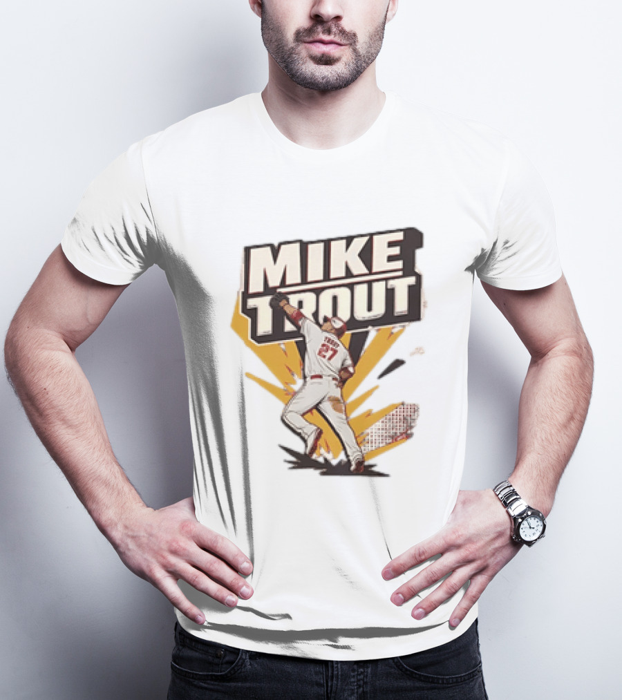 Mike Trout 27 Los Angeles Angels Baseball T-Shirt