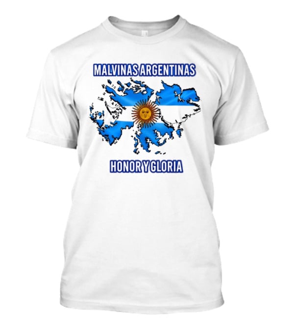Malvinas Argentinas Honor Y Gloria Sun Symbol Map T-Shirt