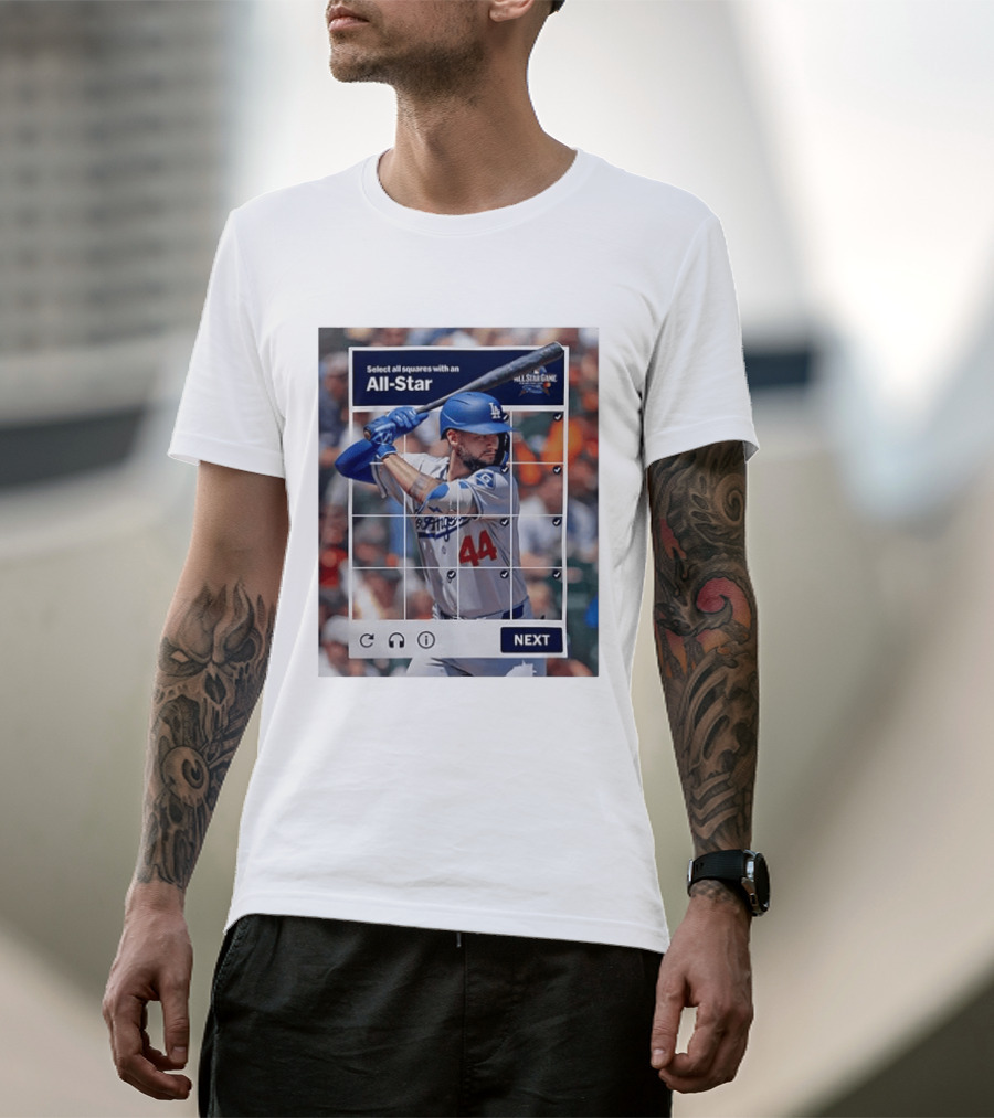 Select All Squares With An All Star Los Angeles Dodgers Baseball Meme T-Shirt