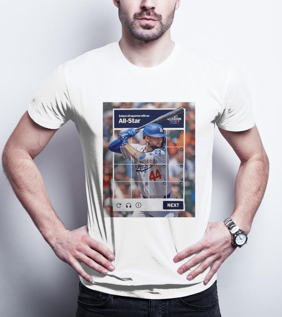 Select All Squares With An All Star Los Angeles Dodgers Baseball Meme T-Shirt