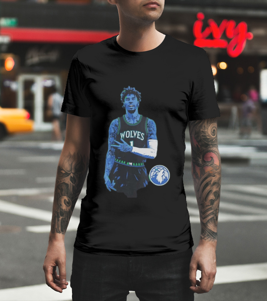 Anthony Edwards Wolves 1 Minnesota Timberwolves Basketball T-Shirt