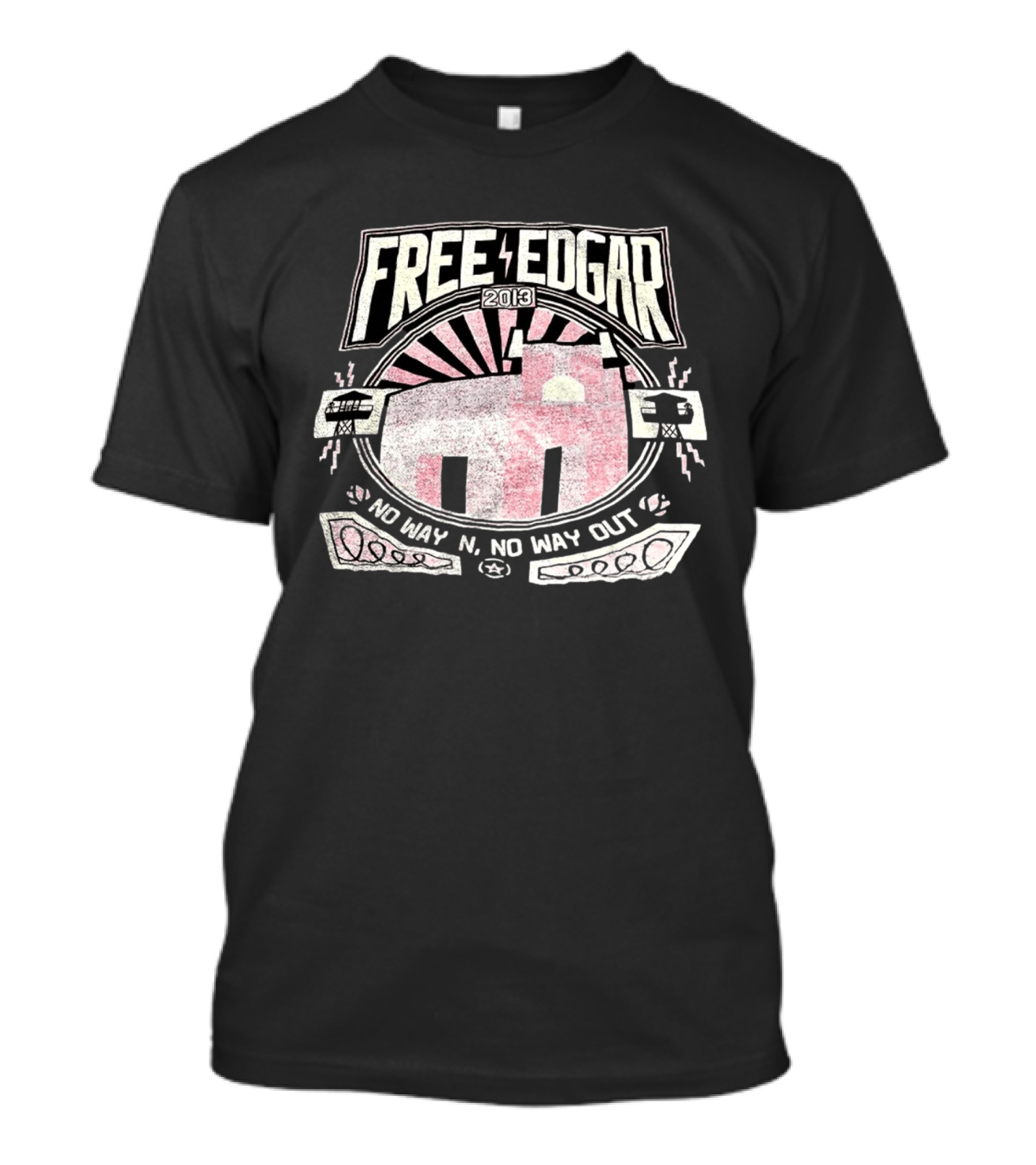 Free Edgar 2013 No Way In No Way Out Vintage Style Prison T-Shirt