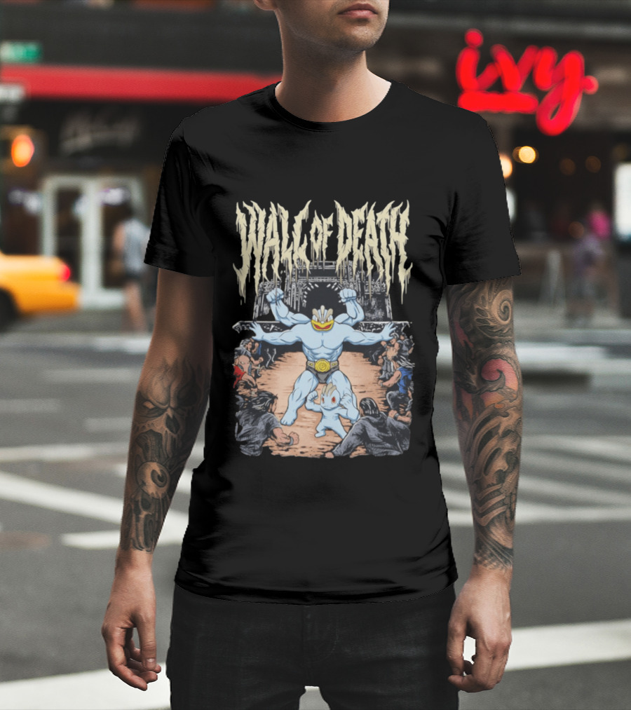 Pokemon Machamp Wall Of Death Heavy Metal Concert Battle T-Shirt