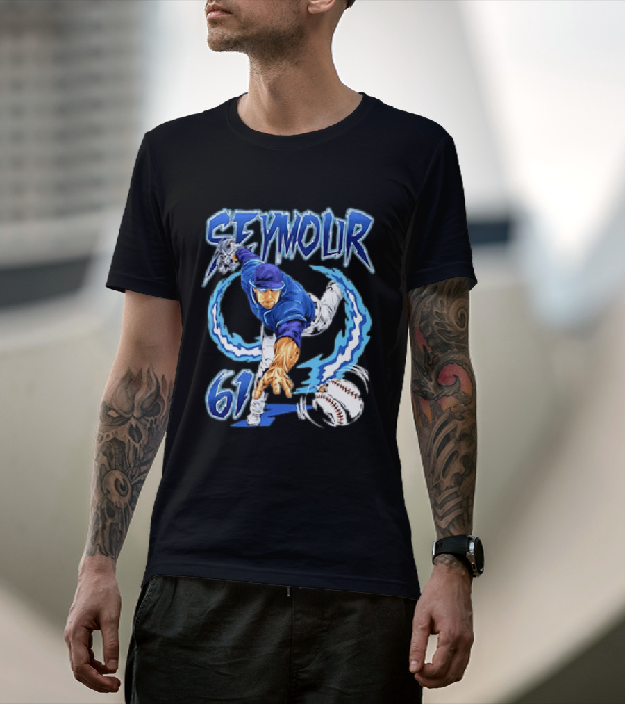 Seymour 61 Pitcher Action Tampa Bay Rays T-Shirt