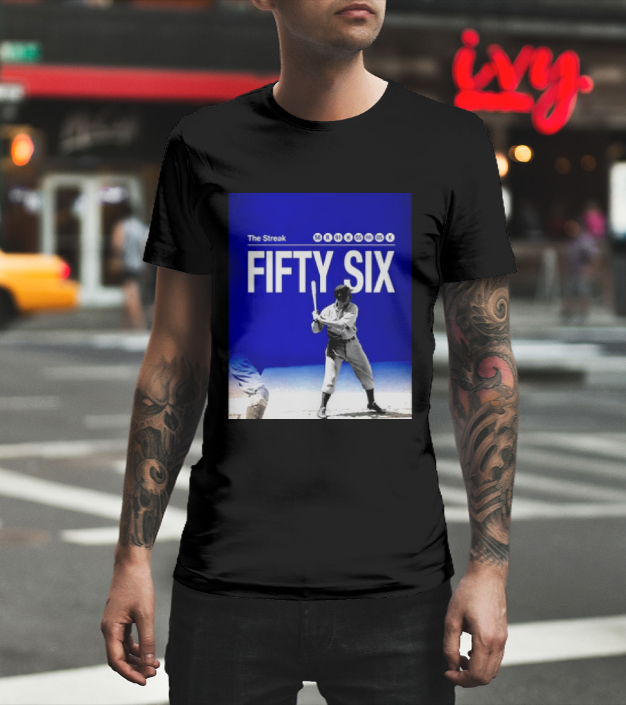 Joe DiMaggio The Streak Fifty Six Baseball Legend Yankees Fifty Six T-Shirt