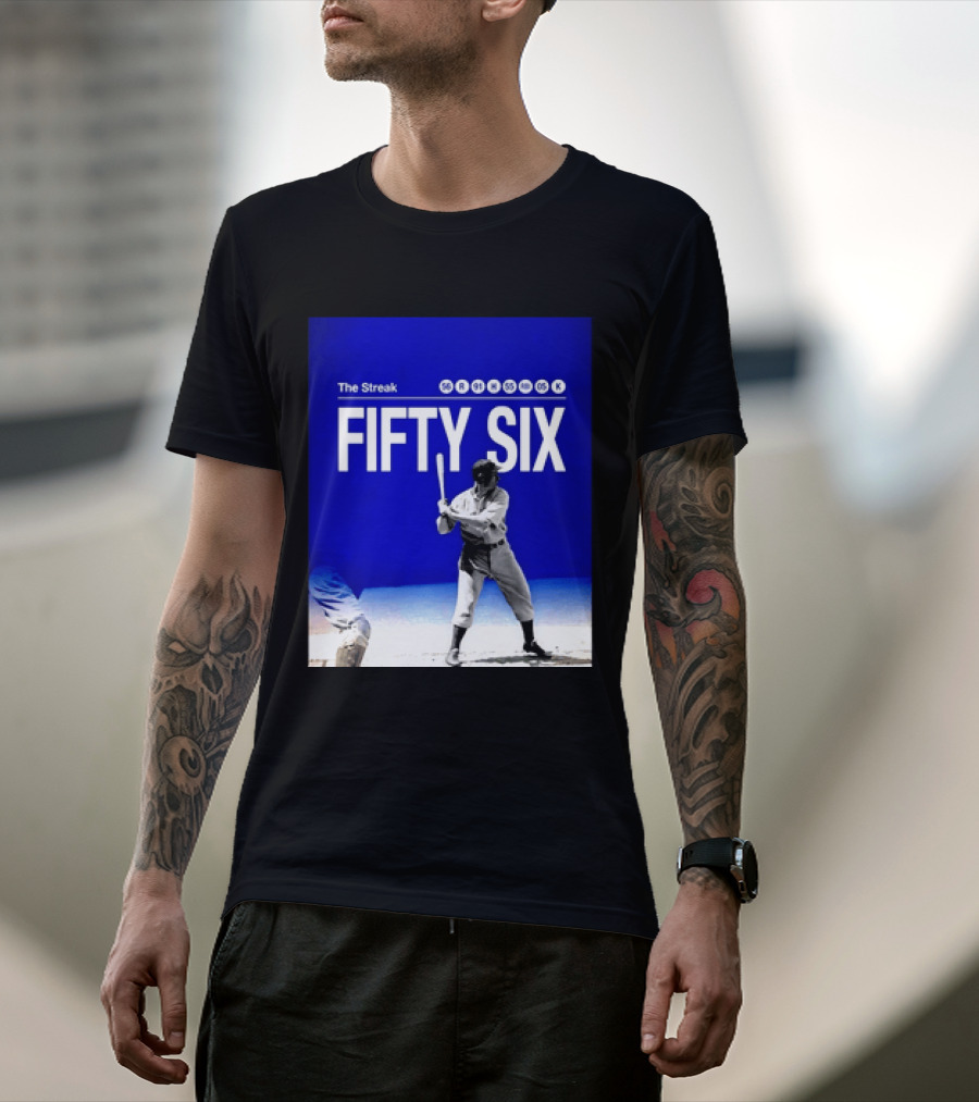 Joe DiMaggio The Streak Fifty Six Baseball Legend Yankees Fifty Six T-Shirt