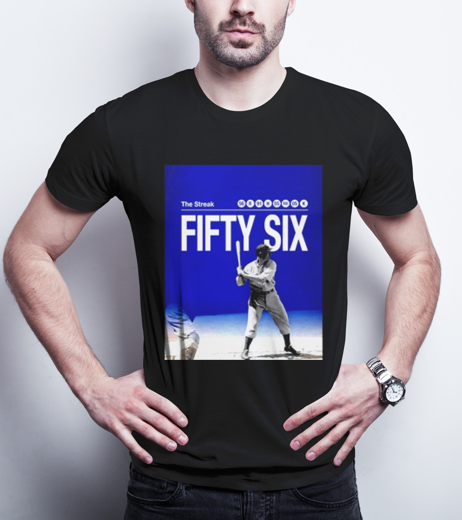 Joe DiMaggio The Streak Fifty Six Baseball Legend Yankees Fifty Six T-Shirt