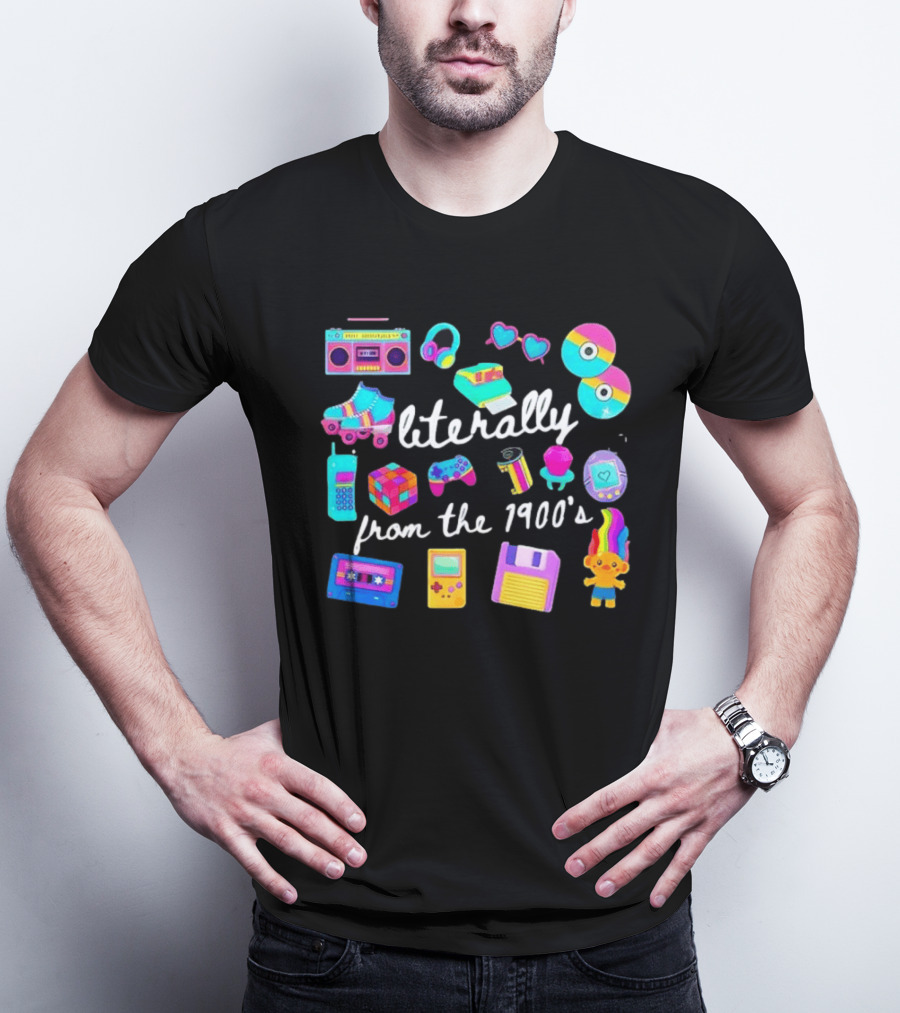 Literally From The 1900s Boombox Cassette Tape Gamer 80s 90s Nostalgia T-Shirt