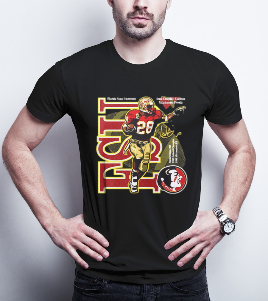 Warrick Dunn Florida State Seminoles 28 Doak Campbell Stadium Tallahassee Florida T-Shirt