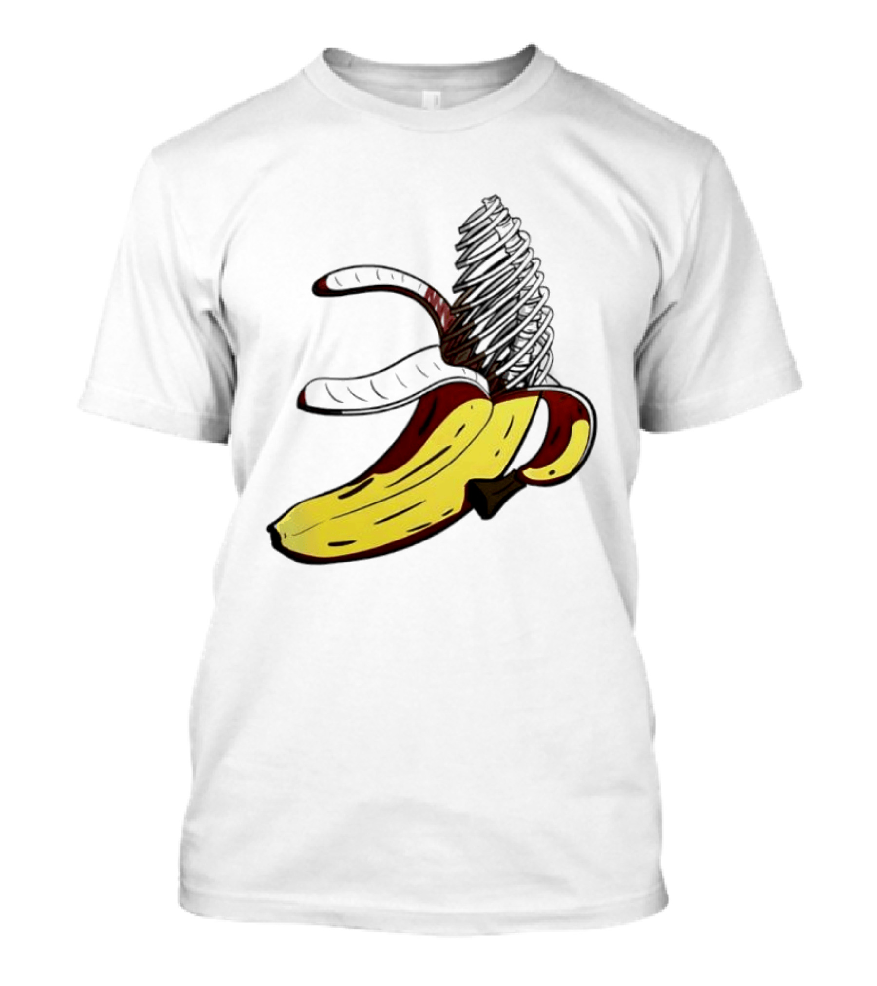 Anatomical Banana Skeleton Surreal Peeled Fruit T-Shirt